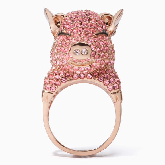 kate spade | Jewelry | Kate Spade Wild Imagination Pink Pave Pig Ring ...